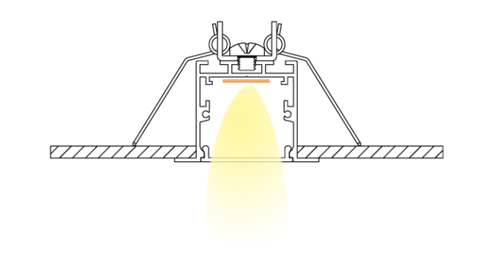 Durable 50*35mm Recessed LED Profile Aluminum Channel With Soft Lighting