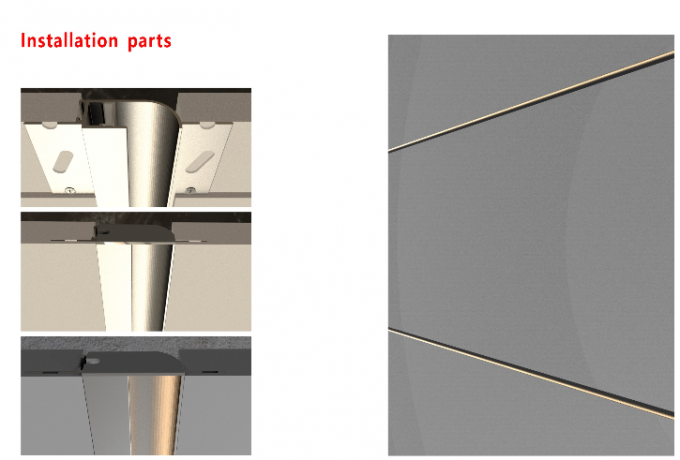 Plaster Drywall LED Strip Channel Extrusion 81*15mm Anodized For Wall ...