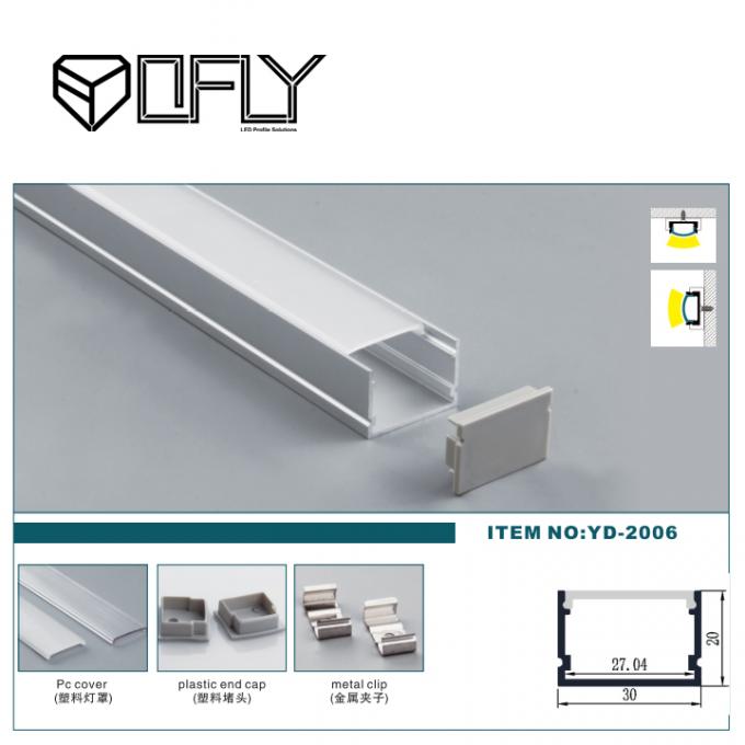 30*20mm Surface Mounted LED Aluminum Profile Anodized For Housing Lighting