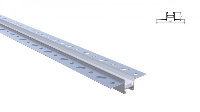 17mm Rimless Aluminum Led Profile , Opal Led Strip Light Aluminum Channel