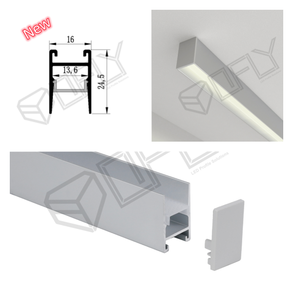Prismatic Cover Anti-Dazzle Aluminium LED Channel Surface Mounted LED ...