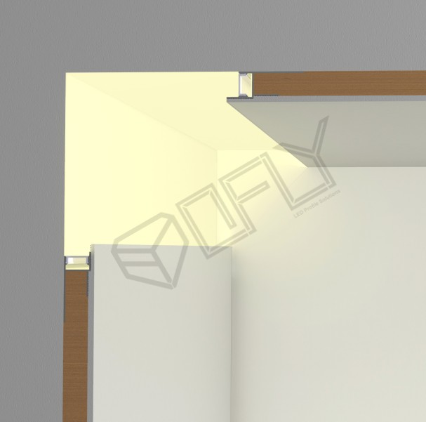 40*16mm Plaster LED Alu Profile With PC Cover For LED Strip Lighting