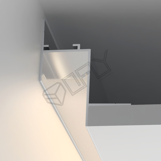 70*55mm Ceiling Plaster LED Alu Profile With PC Cover , Mounted Drywall ...