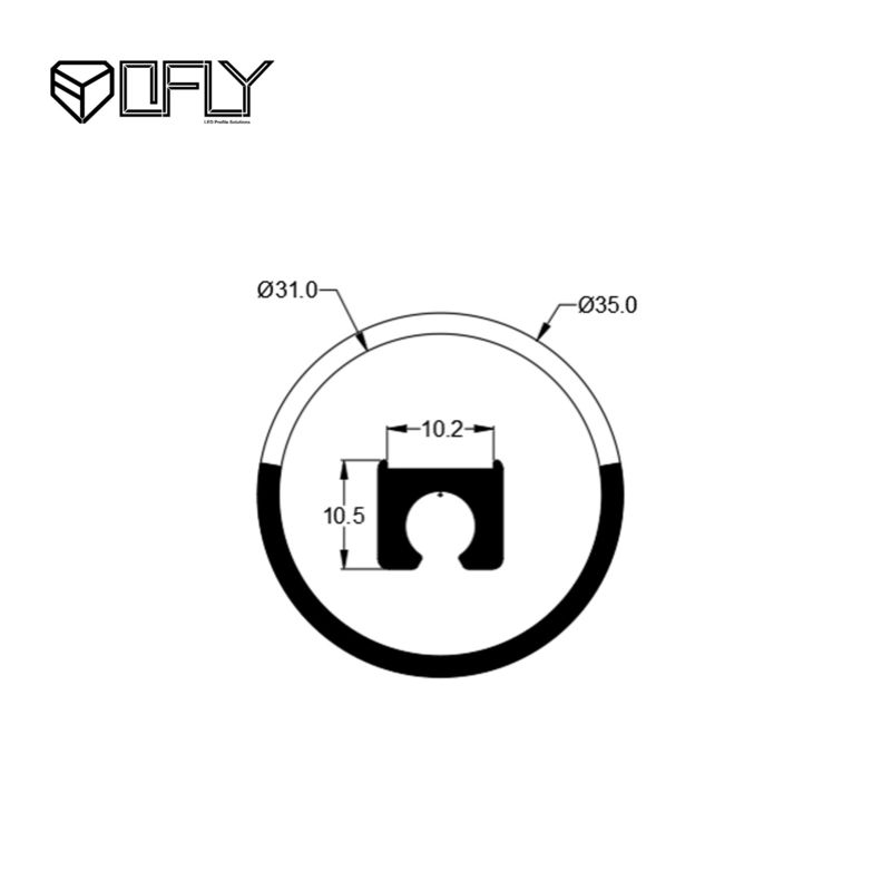 Waterproof Curved Shape LED Aluminum Profile Surface Mounted LED Profile