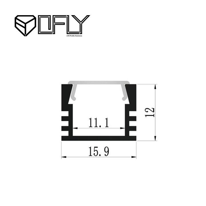 Indoor Ceiling Surface Mounted LED Profile 16*12mm LED Aluminum Profile