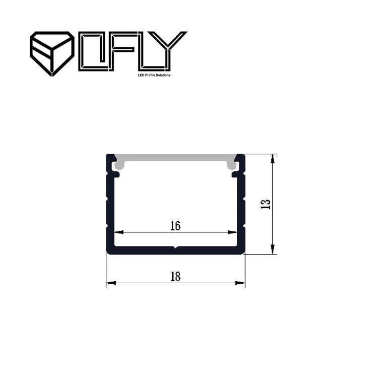 18*13mm Surface Mounted LED Profile Aluminium Extrusion Profile for Led ...