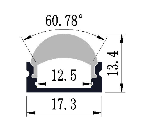60 Degrees LED Strip Light Mounting Channel Surface Mounted Profile 17. ...