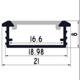 Household 6063 T5 Aluminium Casing LED Light Strip Recessed 21*8mm ...
