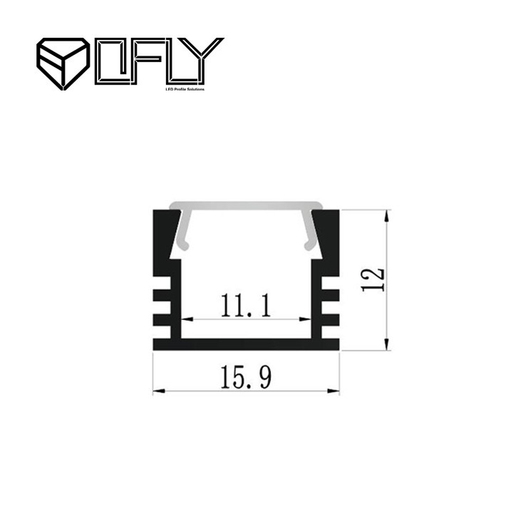 Indoor Ceiling Surface Mounted LED Profile 16*12mm LED Aluminum Profile