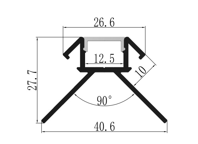 Customized Strip Light LED Plaster In Channel 41*28mm Embedded Drywall ...