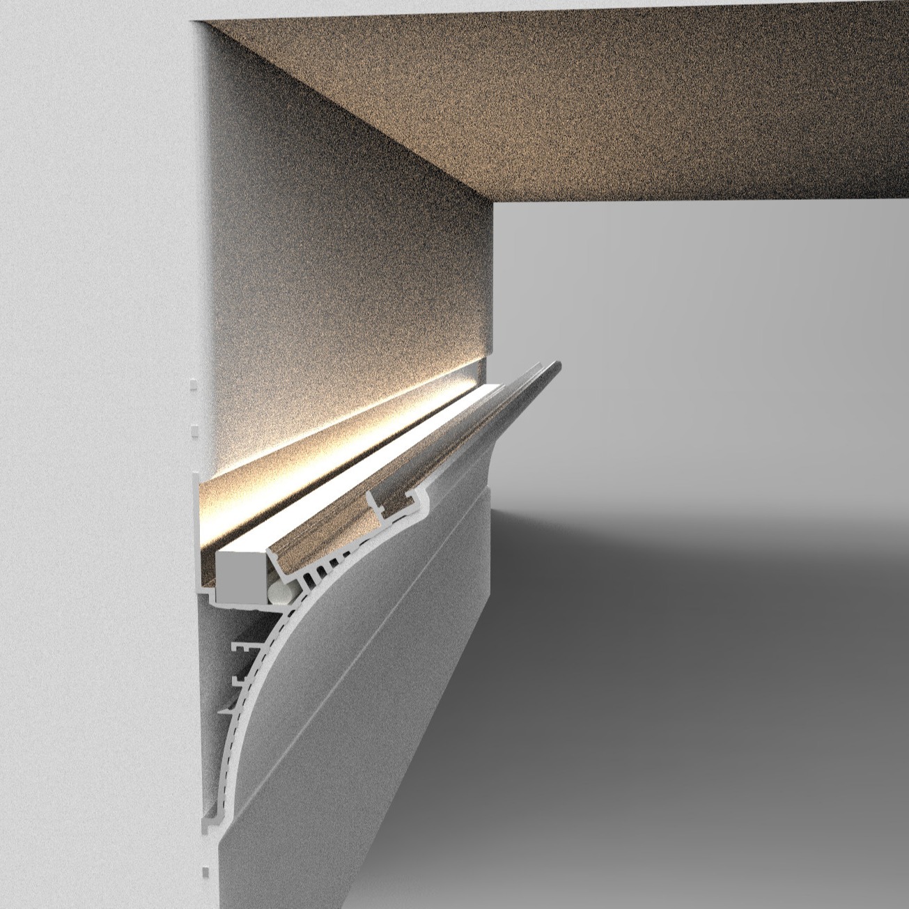 44*108mm Big Size Plaster LED Profile Anodized Drywall Gypsum Wide LED ...