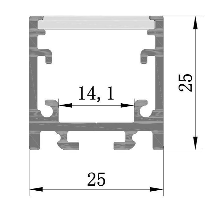 Circular Strip Light Aluminum Channel Anodized 25*25mm LED Linear Profile