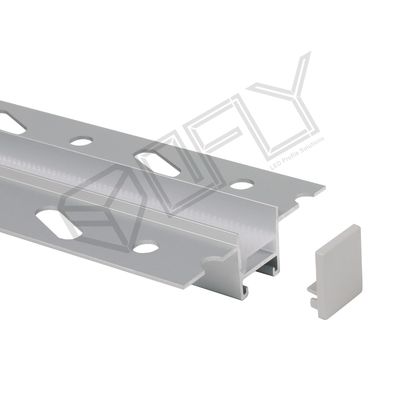 56*17mm Plaster LED Channel With Prismatic Cover Anti-Dazzle For LED Strip
