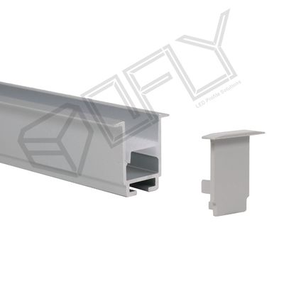 23*23.5mm Recessed Aluminum LED Channel Anodized Prismatic Cover For ...