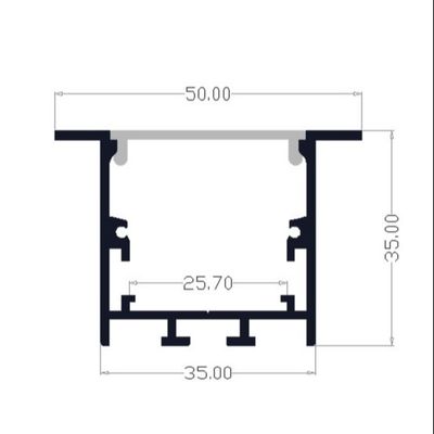 Durable 50*35mm Recessed LED Profile Aluminum Channel With Soft Lighting
